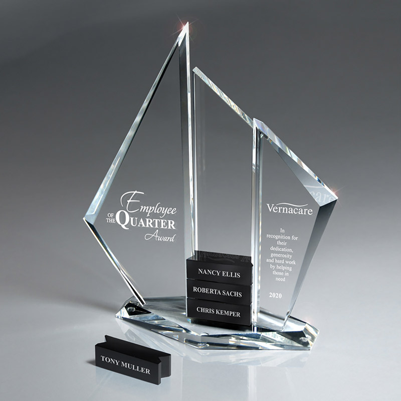 Optic Crystal Tri-pinnacle Tower | Albrechtco.com